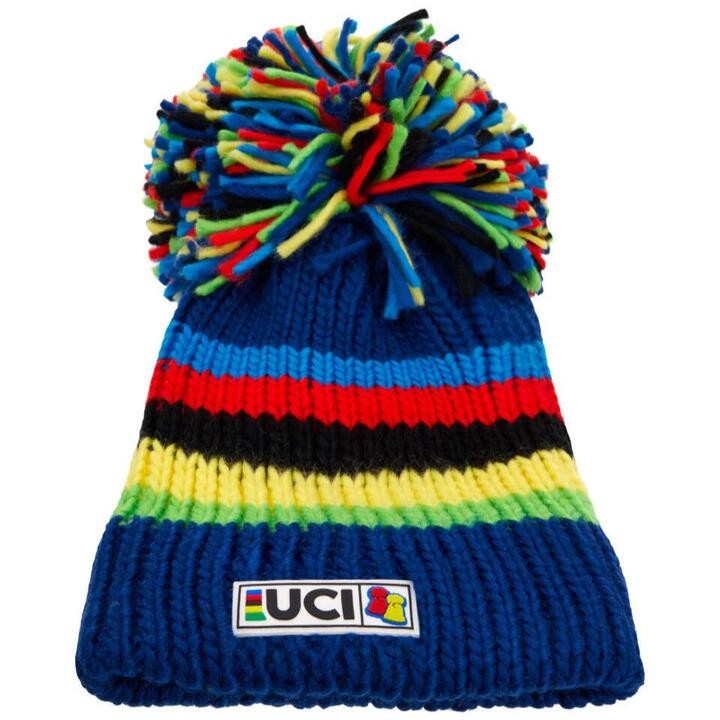 Bonnet Big Bobble Hats UCI Black Rainbow Stripes BIG BOBBLE HATS ...