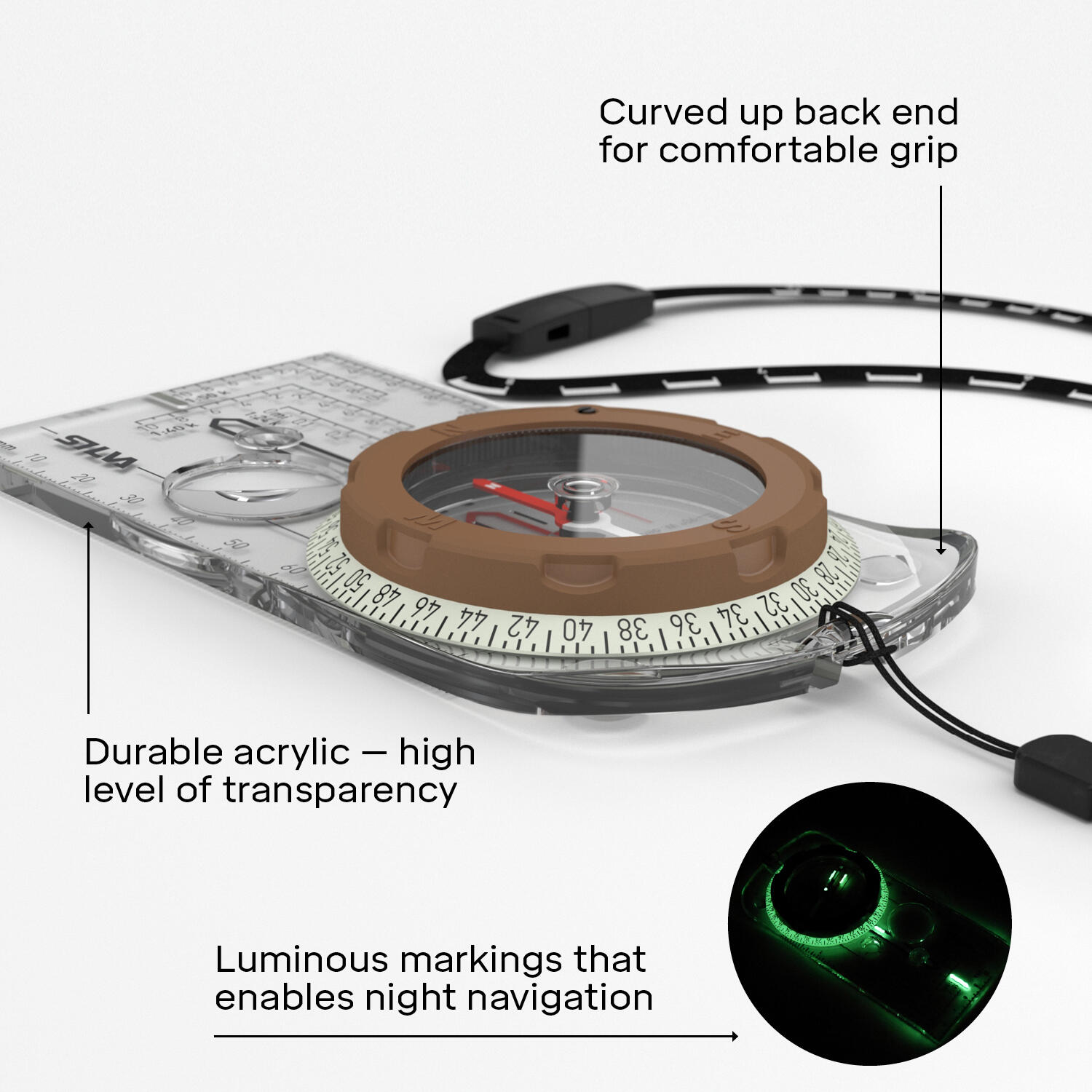 Advanced base plate navigation compass No. 5 with map measuring scales ...