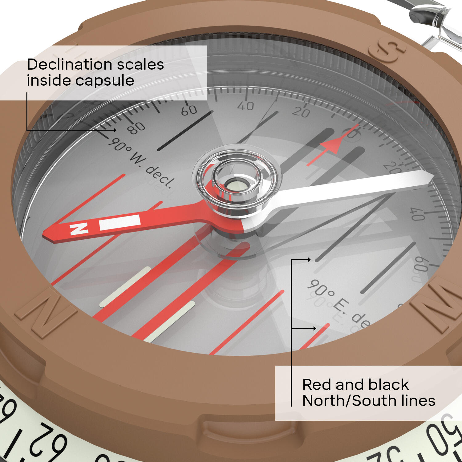 Advanced base plate navigation compass No. 5 with map measuring scales ...