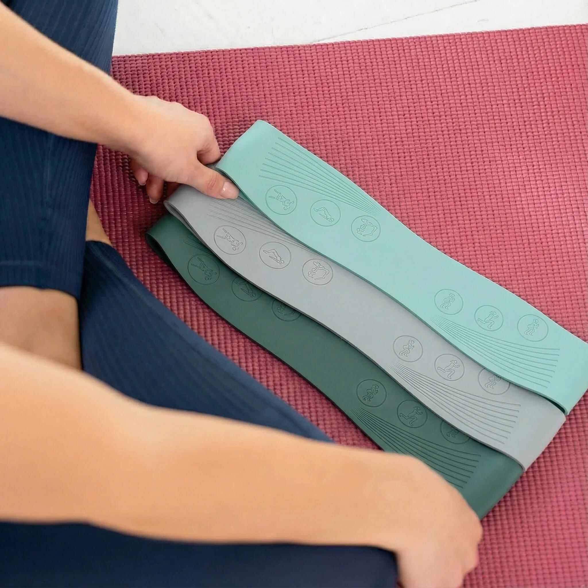Pilates Resistance Bands Set of 3 Silicone, 9–18 kg, Non-Slip NEOLYMP ...
