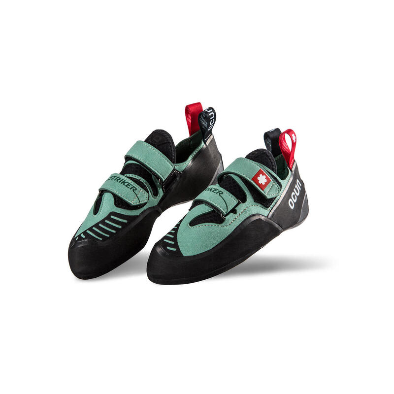 Chausson d’escalade Ocún Striker QC vert asymétrique, semelle CAT 4 mm ...