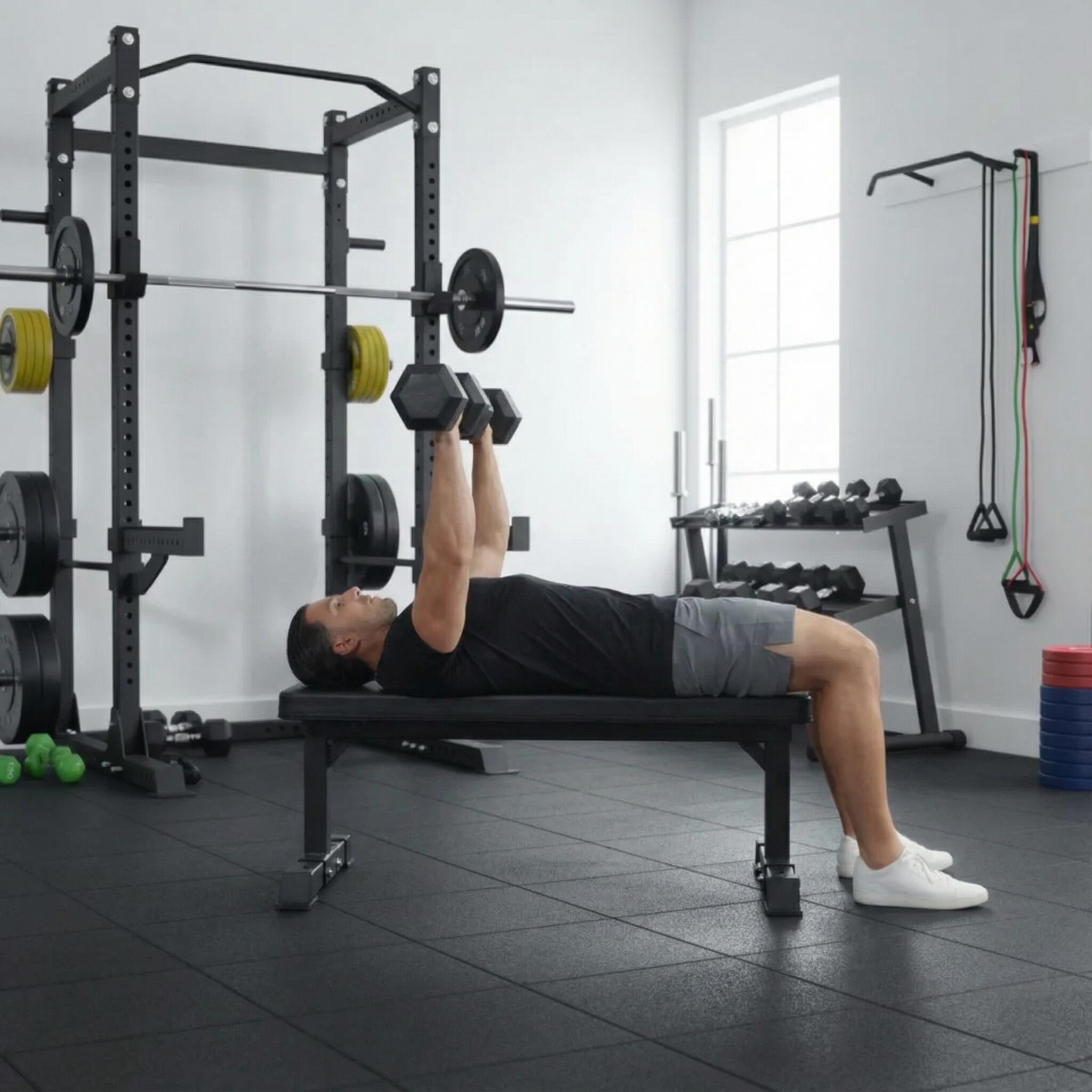 Panca pesi in acciaio "Flat Bench GladiatorFit GLADIATORFIT | Decathlon