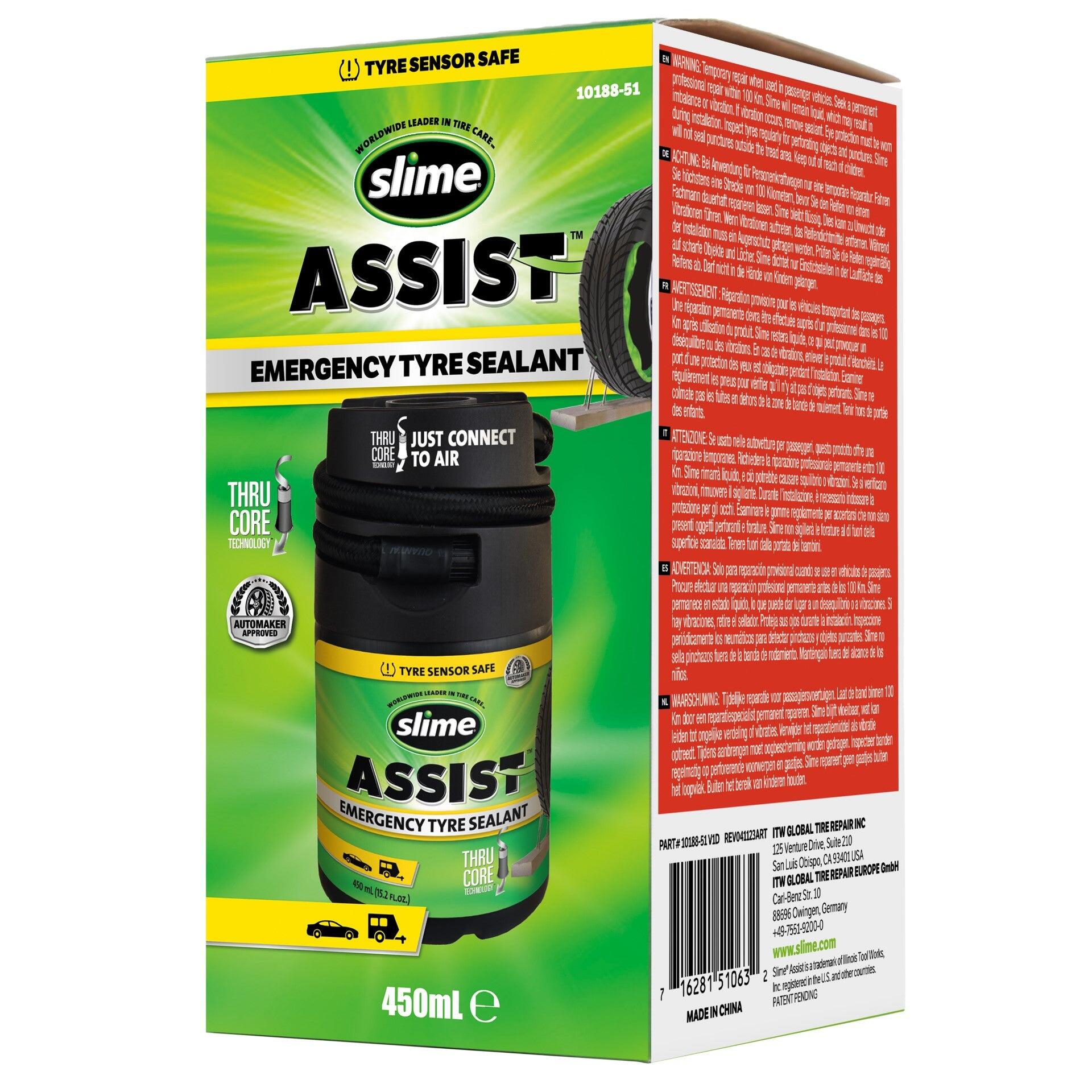 Slime Assist Emergency Tire Sealant Refill 450 ml — Smart Repair Plus ...
