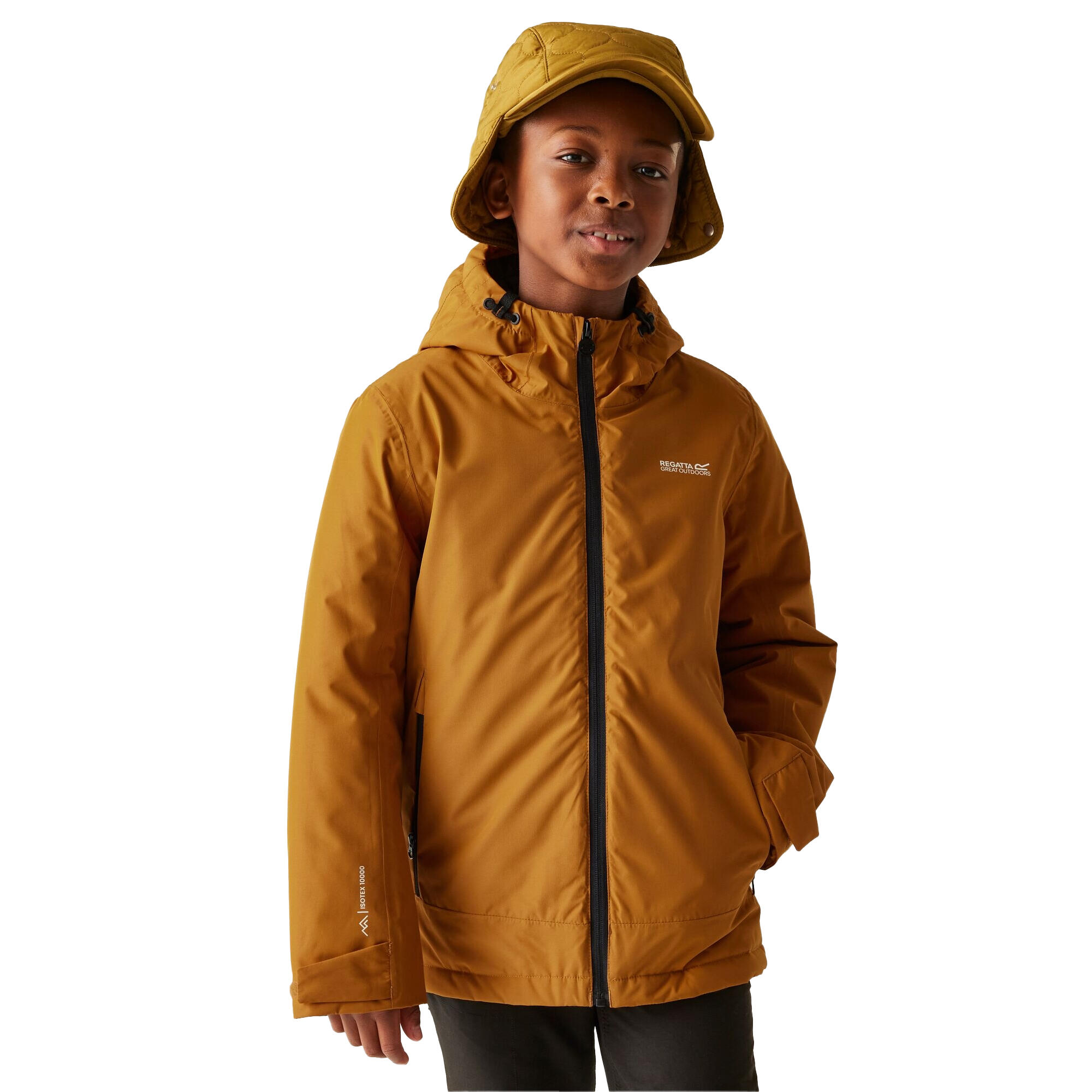 Childrens/Kids Frelton Waterproof Jacket (Pumpkin Spice/Black) REGATTA ...