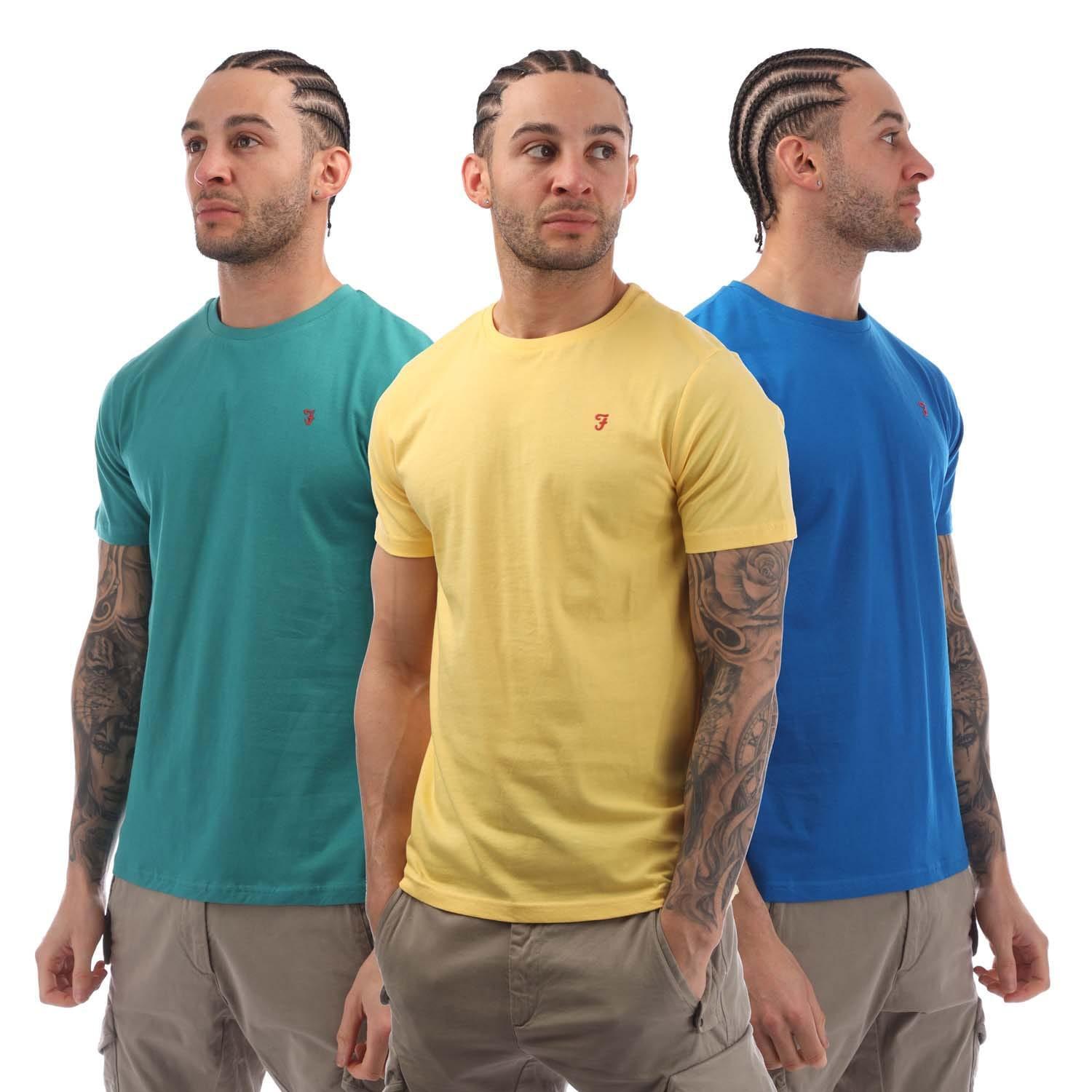 Mens Jeston TShirt (Pack of 3) (Teal/Yellow/Blue) | Decathlon