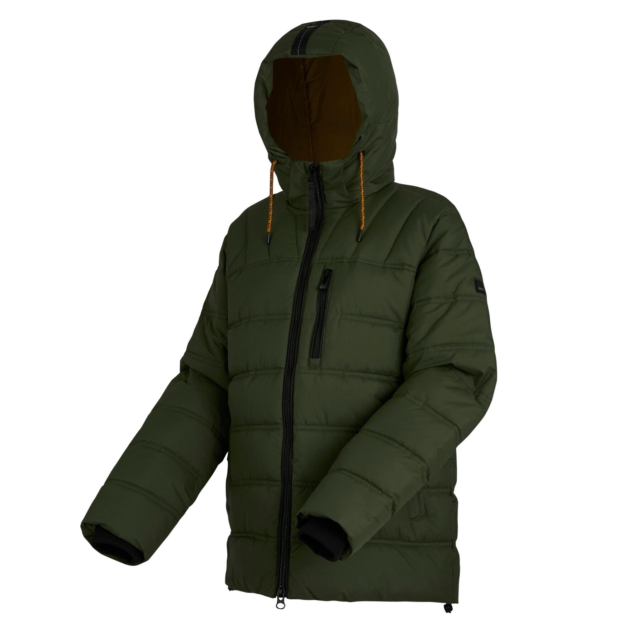 Mens Leeshaw Padded Jacket (Olive Night/Pumpkin Spice) REGATTA | Decathlon
