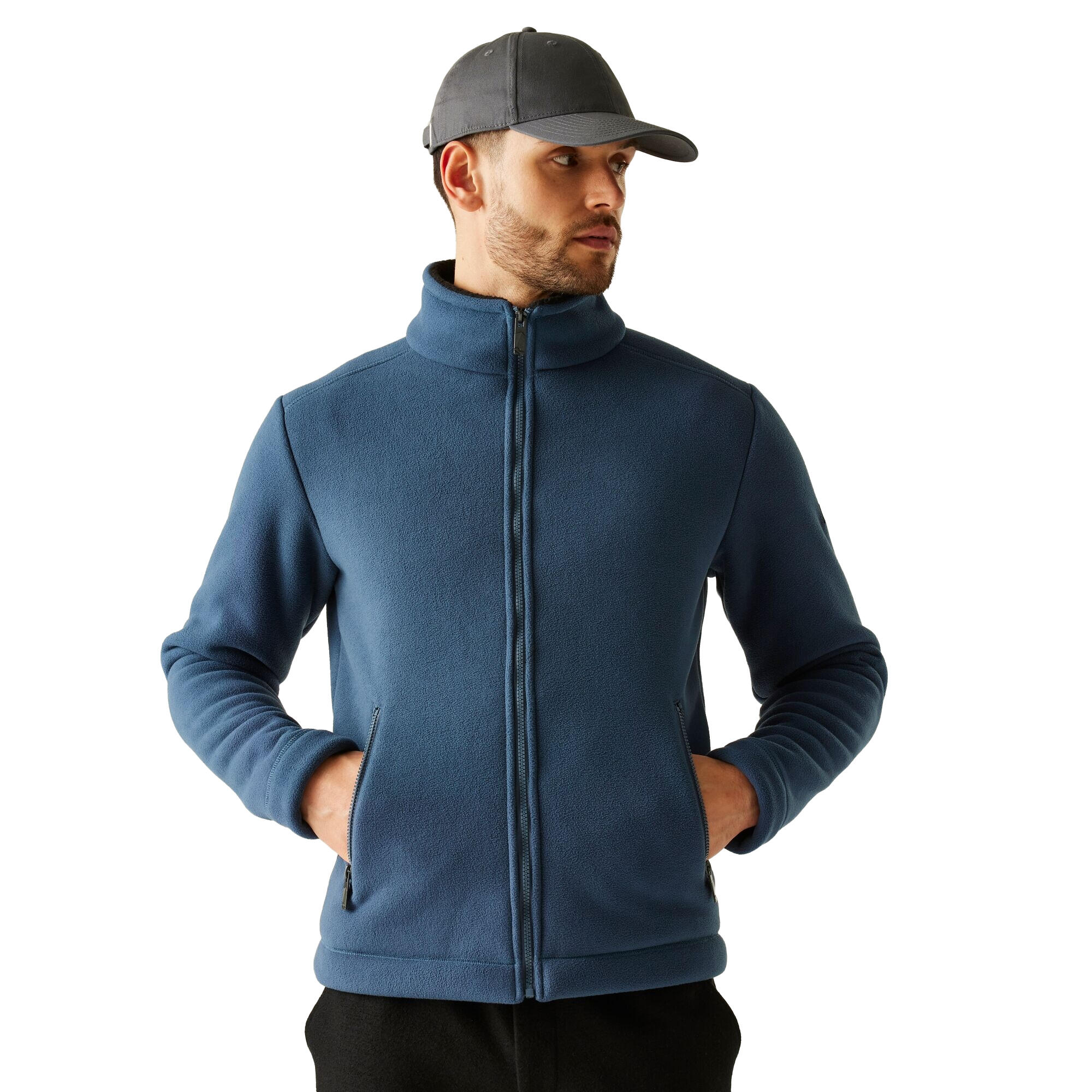 Mens Garrian II Full Zip Fleece Jacket (Blue Indigo/Black) | Decathlon