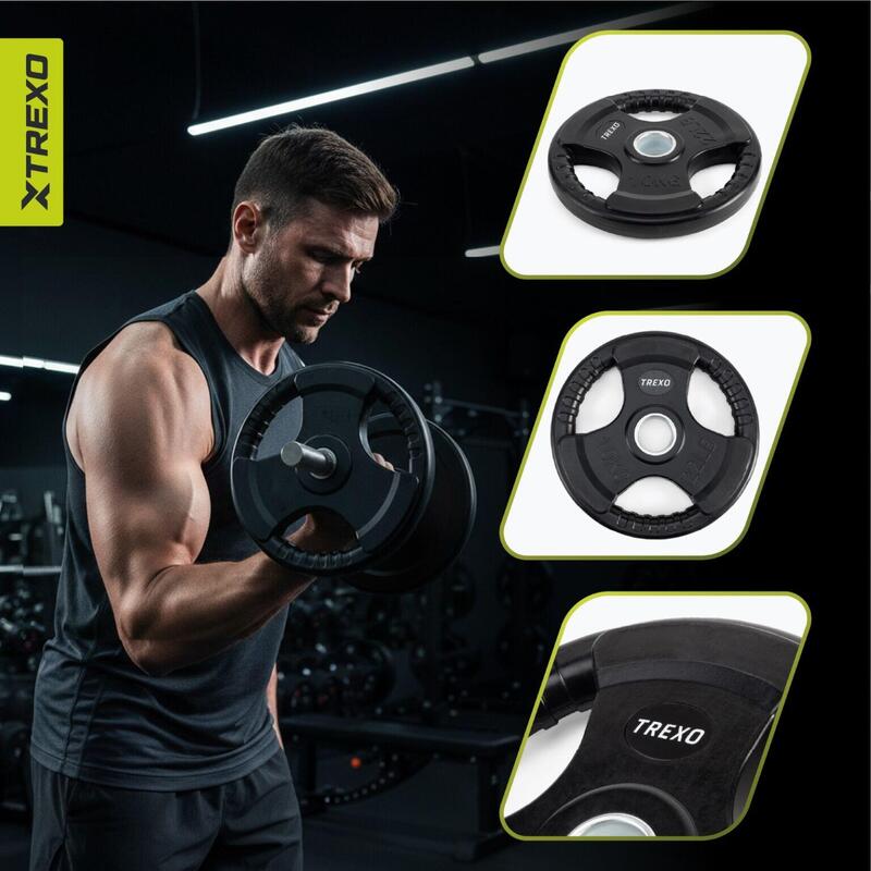 Poids en fonte avec caoutchouc XTREXO RW10 10 kg XTREXO | Decathlon