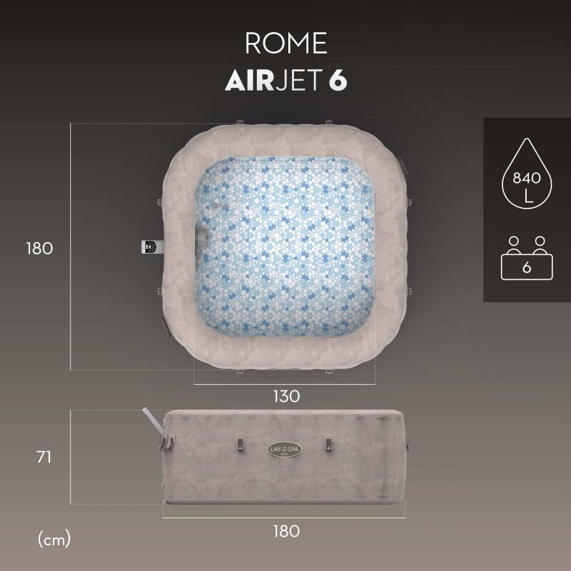 Bestway Spa gonflable carré Rome Smart AirJet EnergySense 4 - 6 ...