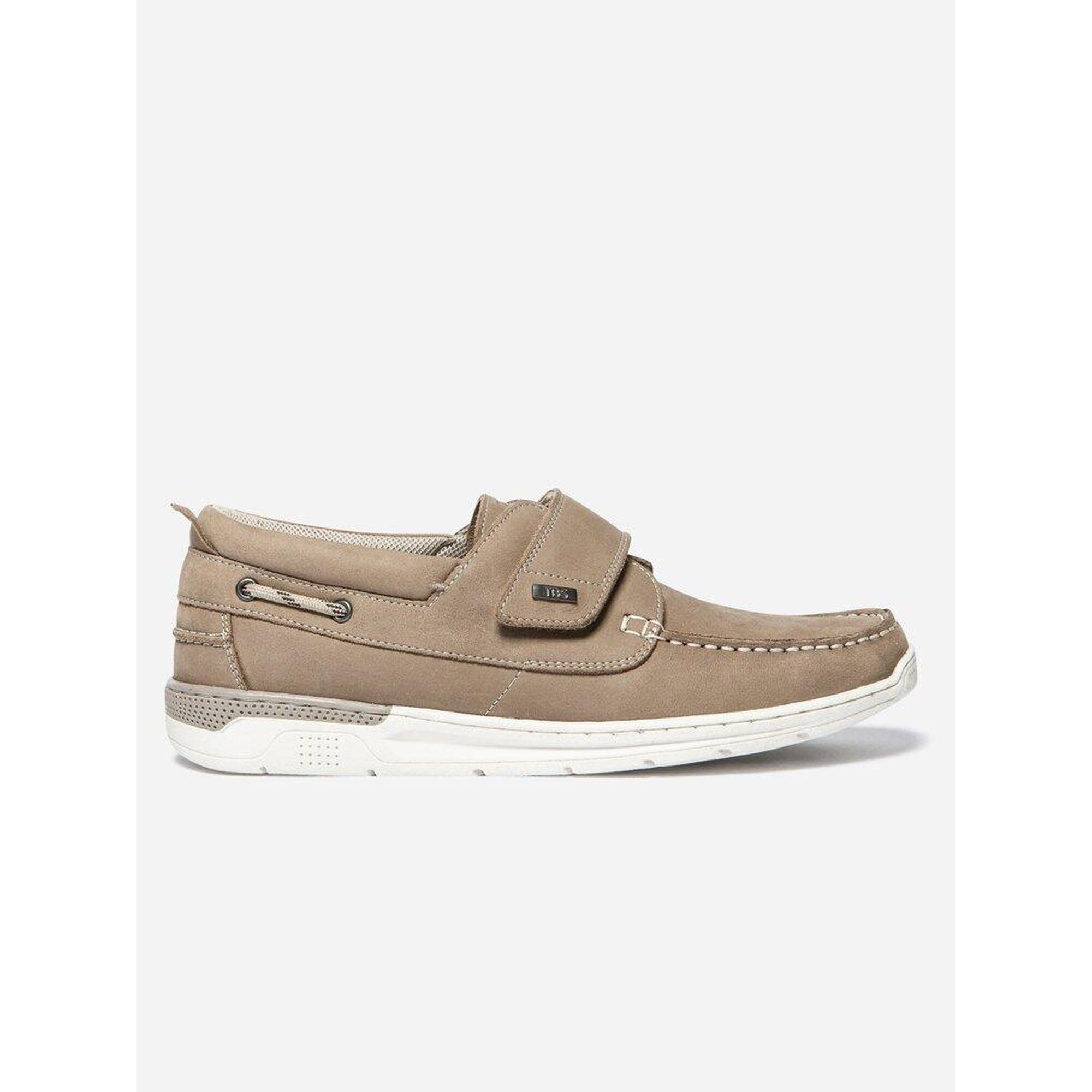 1973 Chaussures bateau homme MATVELC Beige Velcro talon 40 mm TBS ...