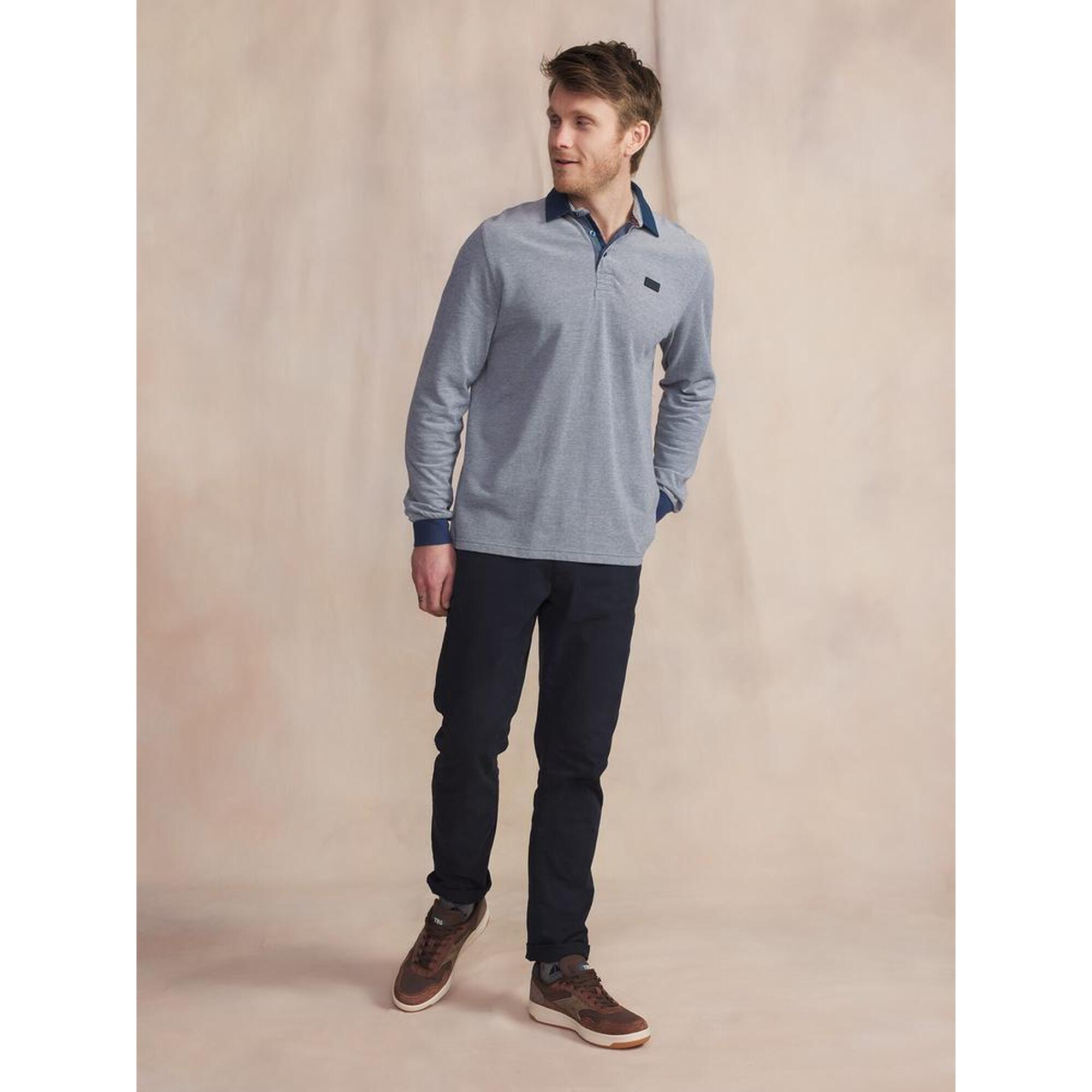 1973 DANELPOL Polo manches longues homme Chambray 100% coton coupe ...