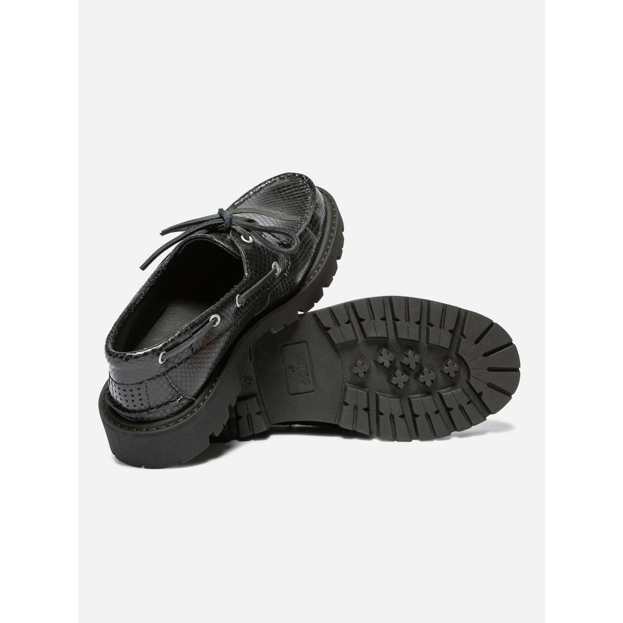 Chaussures bateau femme LAZARIA Python noir TBS | Decathlon