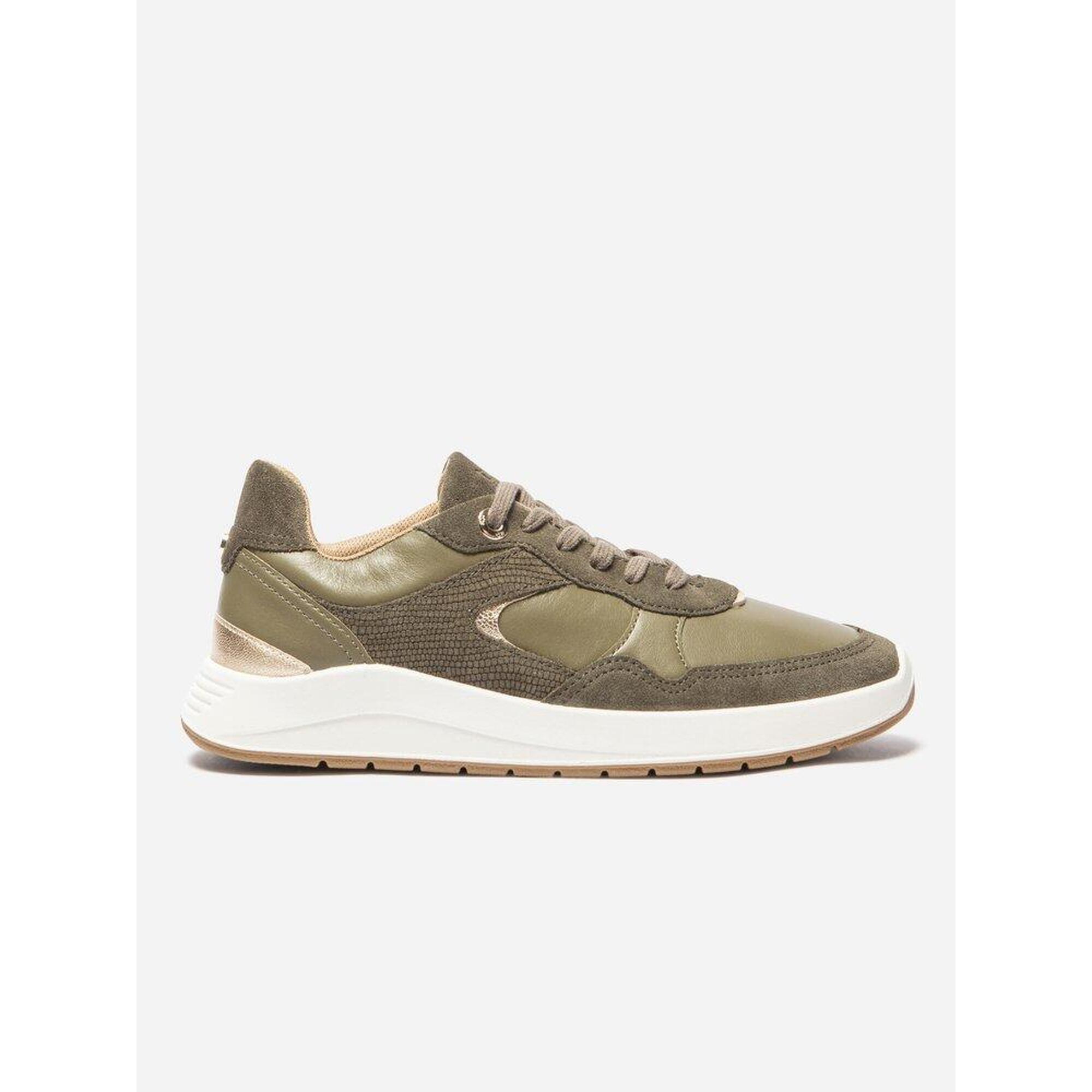 Baskets femme EUGENIE 1973 en cuir, fabriquées en France, kaki TBS ...