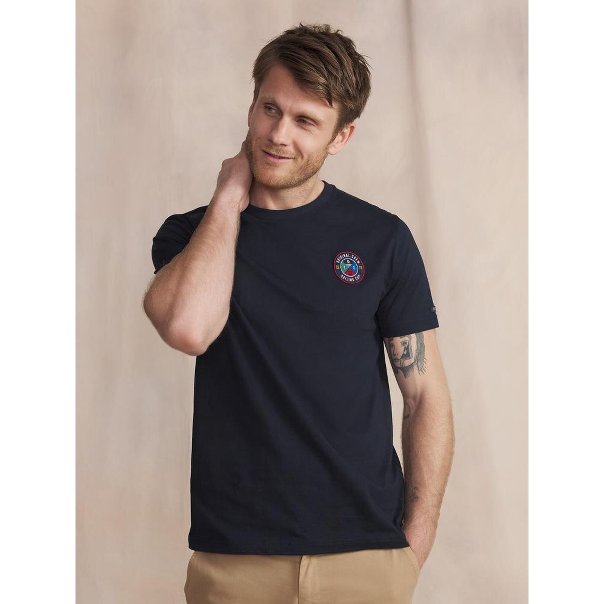 T-shirt manches courtes homme IZZARTEE - Marine, 100% coton TBS | Decathlon