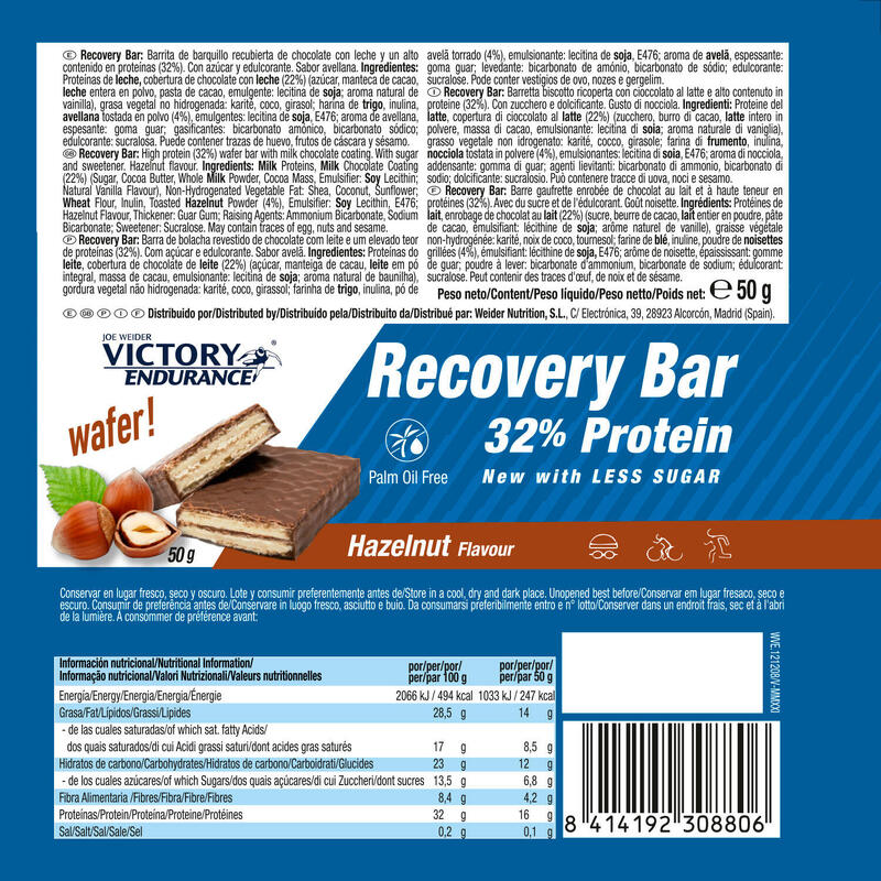 Barres protéinées - Recovery Bar 32% Protein - Noisette VICTORY ...