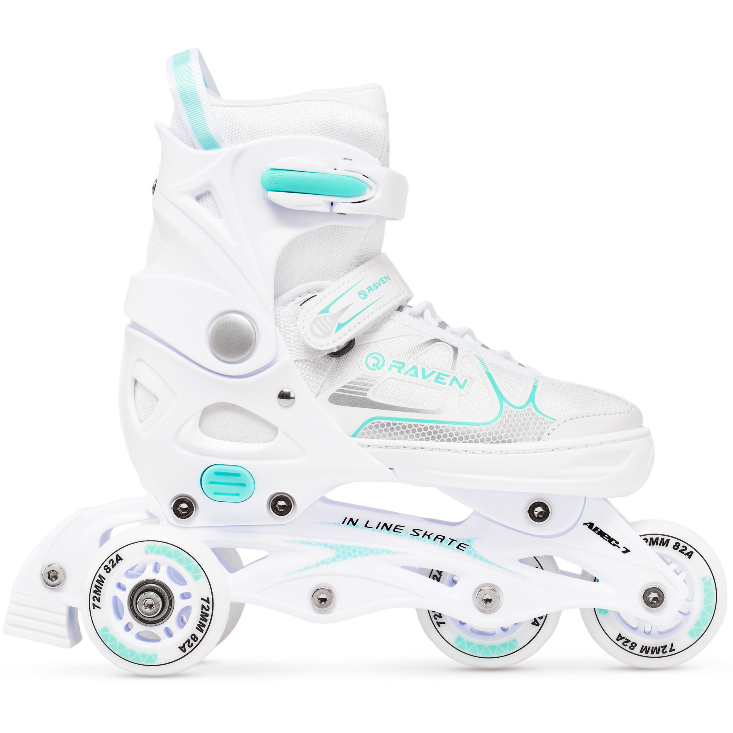Patines 3 en 1 ajustables Spirit Blanco/Menta RAVEN | Decathlon