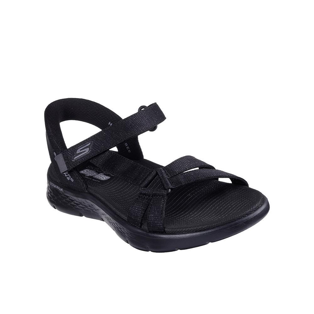 Skechers GO WALK Flex Illuminate Textile Women's Black Sandals - Decathlon