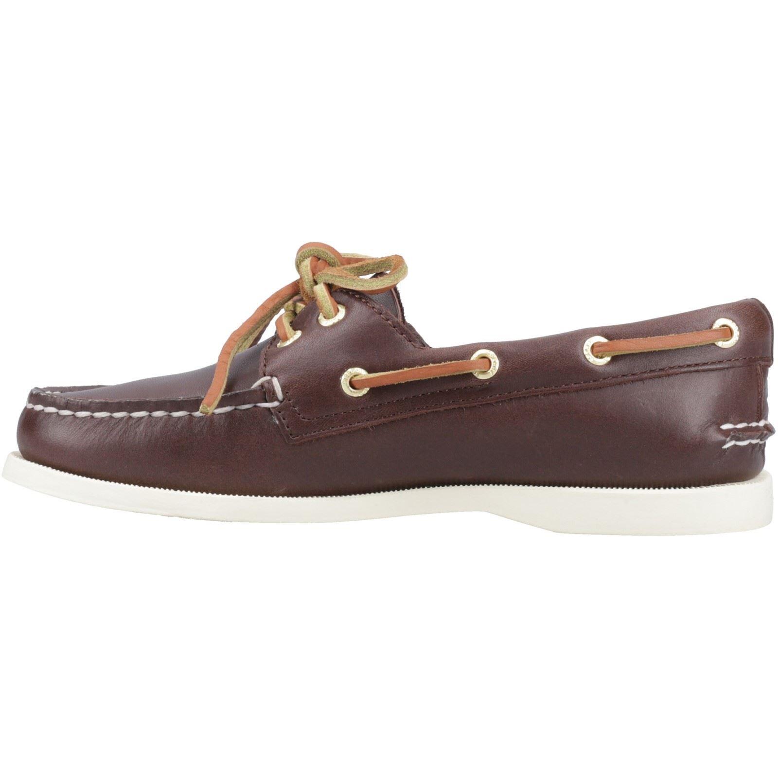 Sperry Authentic 2 Eye Leather Women's Brown Standard Boat Shoes ...