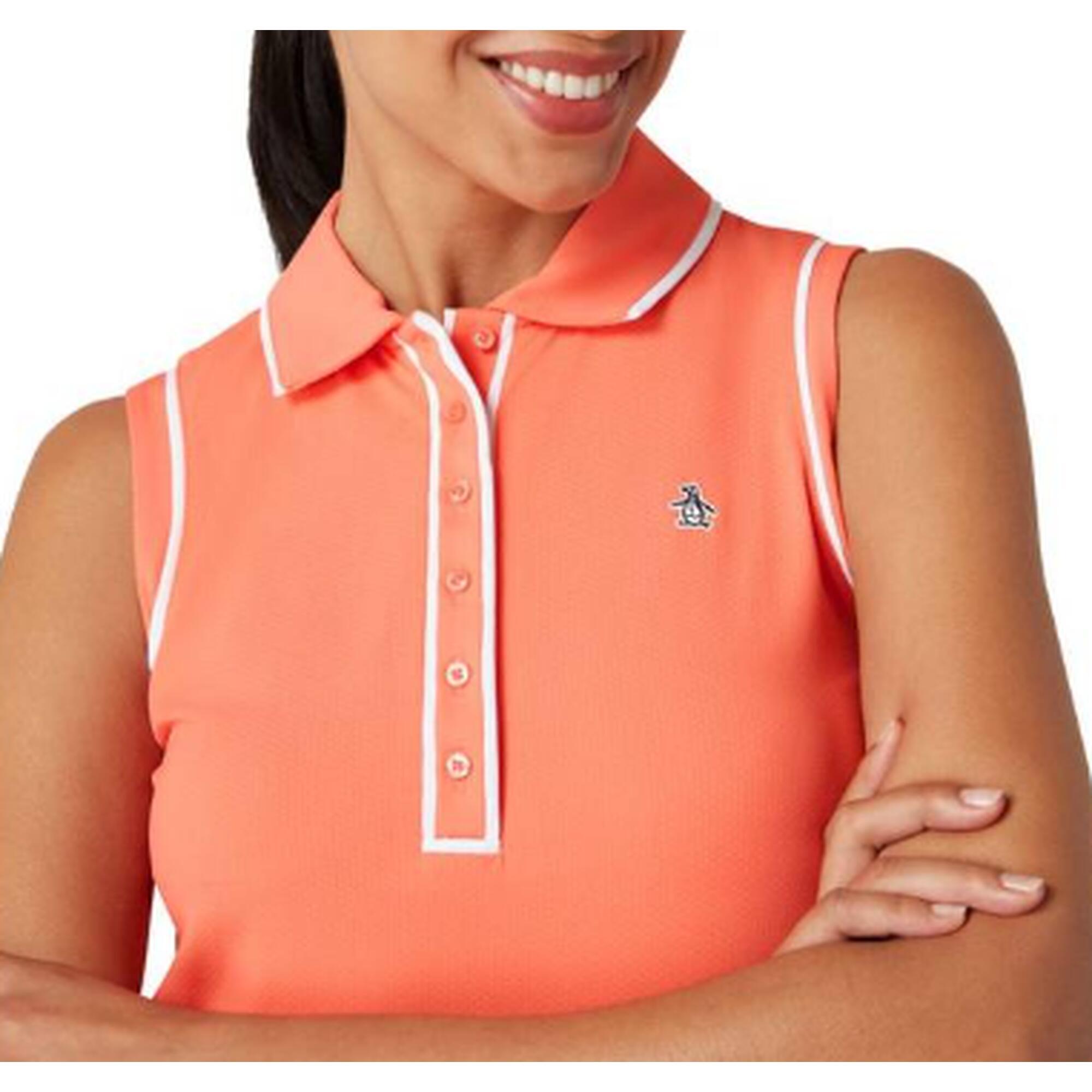 Original Penguin Sleveless Performance, Polo de golf pour femme, corail ...