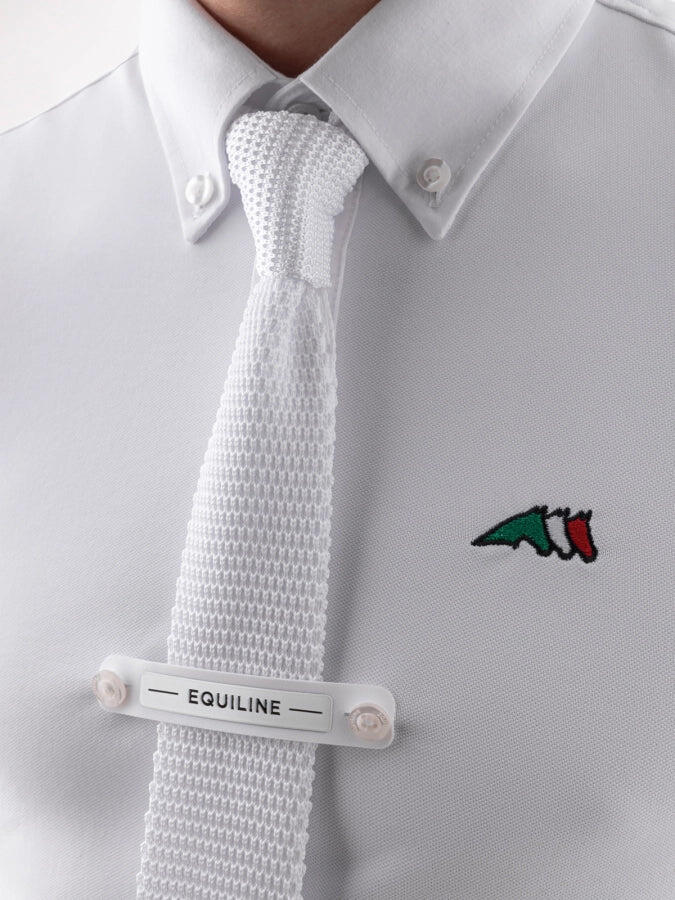 Equiline David Wedstrijd Polo Long Sleeves Wit - EQUILINE | Decathlon