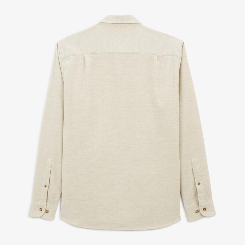 Chemise Charles en velours à manches longues blanc crème SERGE BLANCO ...