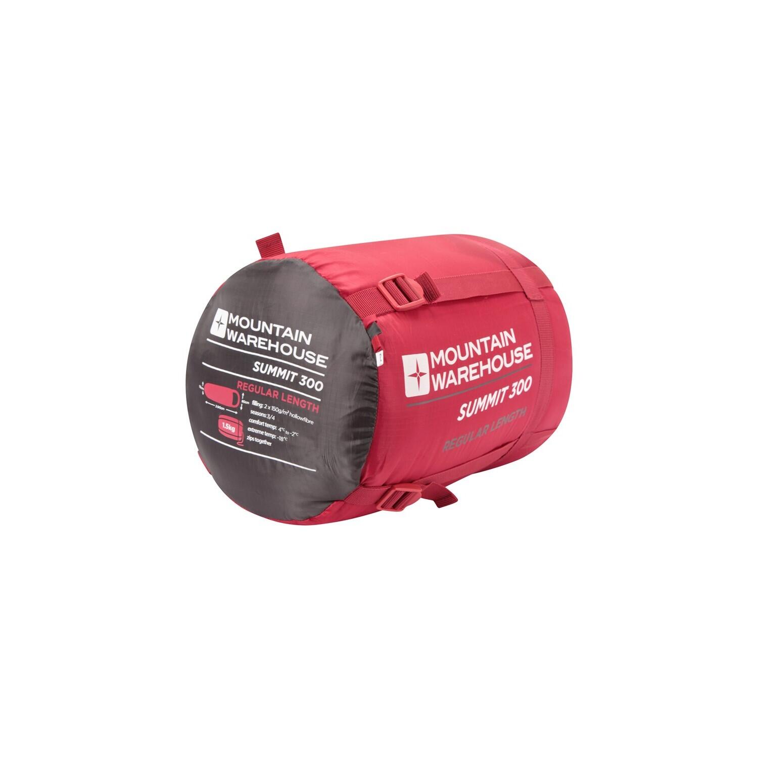 Summit 300 Left Zip Winter Mummy Sleeping Bag (Dark Red) MOUNTAIN ...