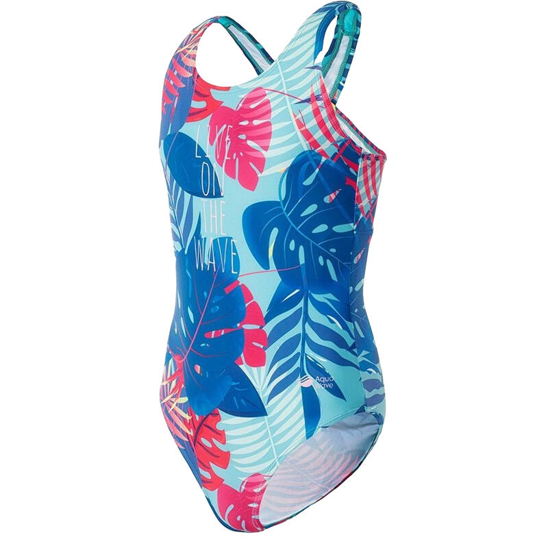 Lányok Salava Leaf Print egyrészes fürdőruha AQUAWAVE - Decathlon