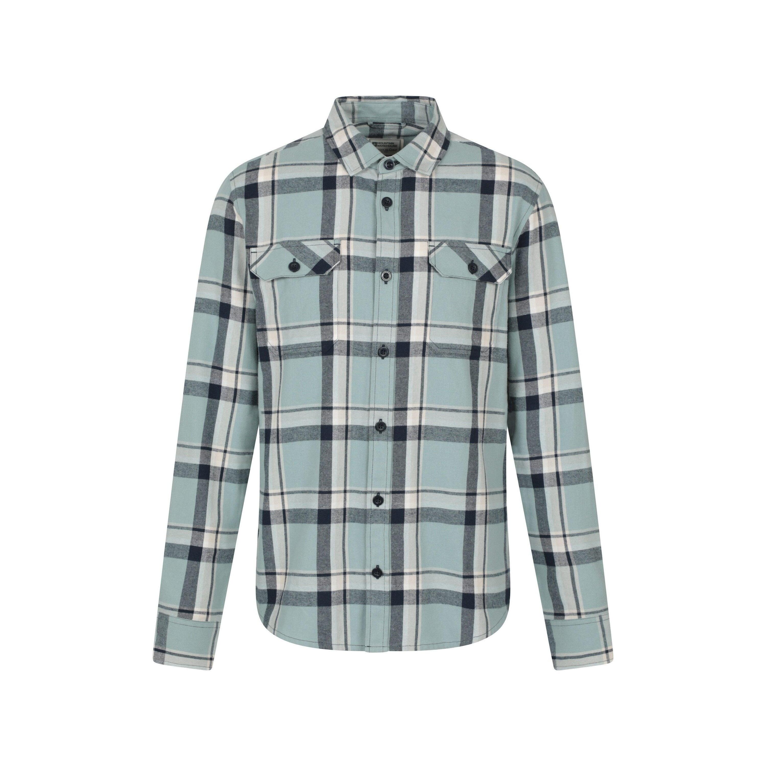 Mens Trace Flannel LongSleeved Shirt (Dark Khaki) MOUNTAIN WAREHOUSE ...