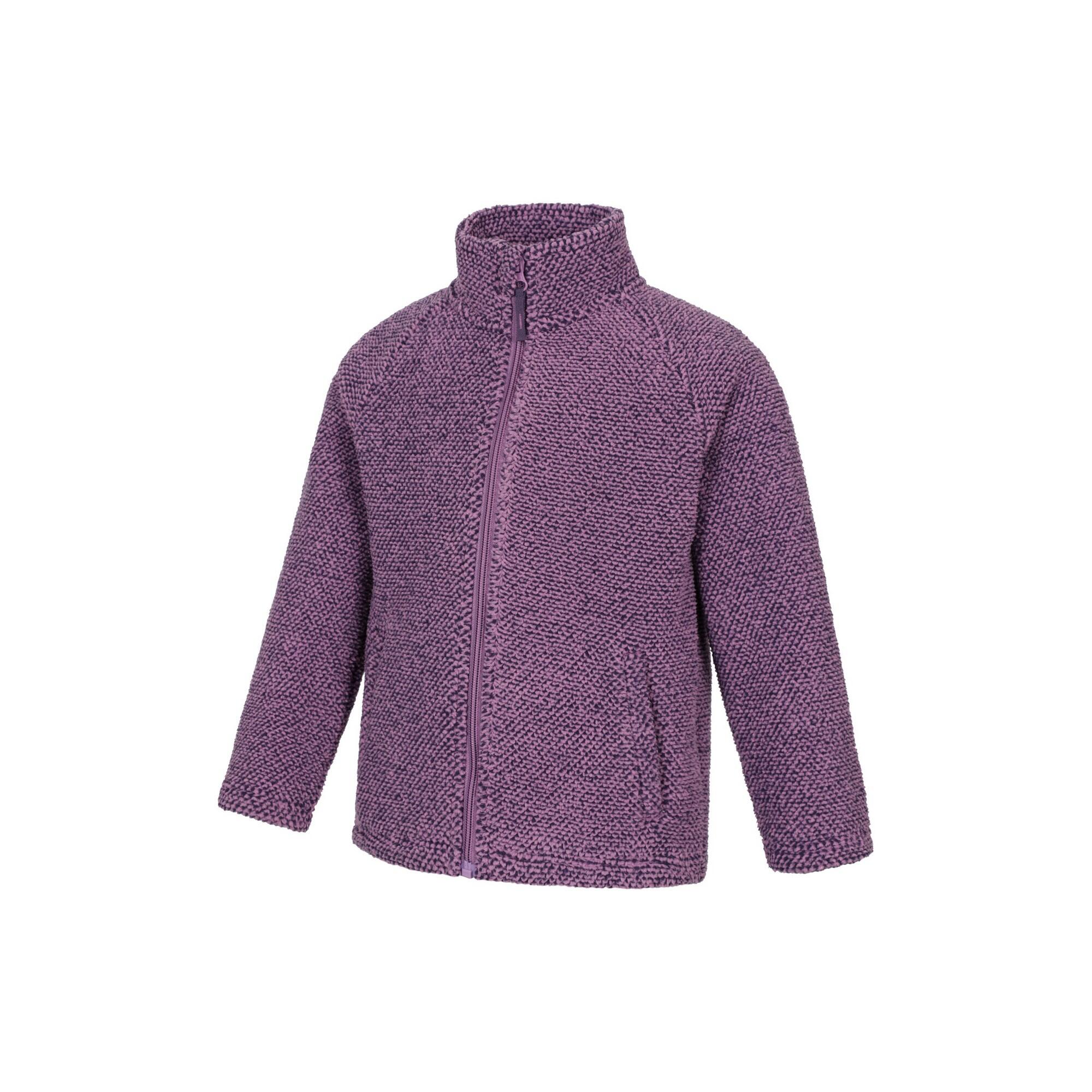 Childrens/Kids Ash Melange Full Zip Fleece Jacket (Dark Purple ...