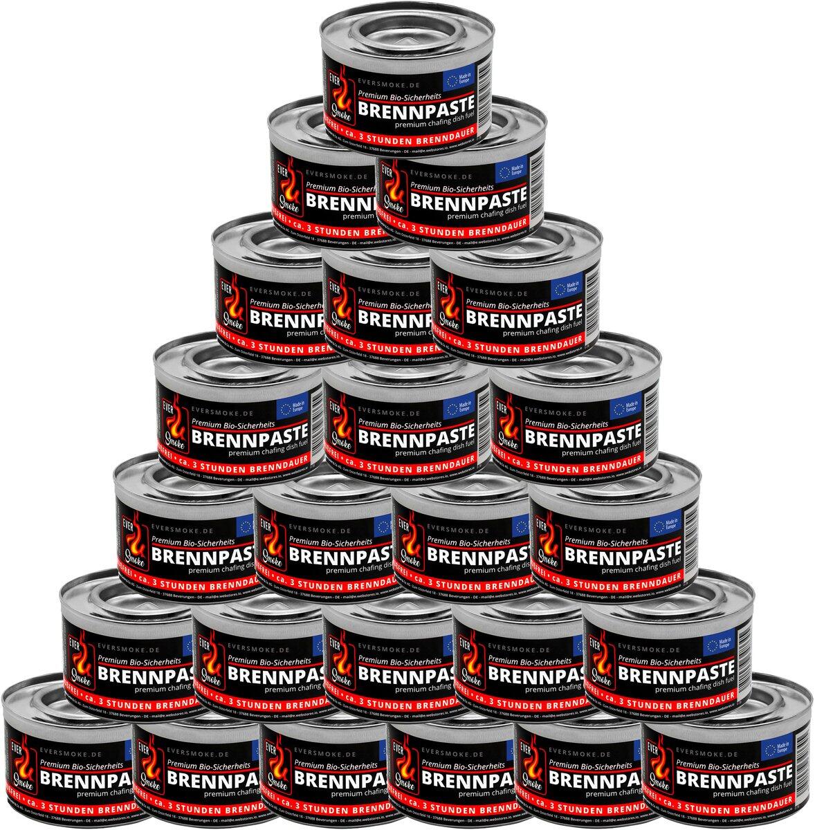 Eurocatch Brennpaste Brenngel - 24 Stück - 200g - Ruß- & Geruchslos - 3 ...