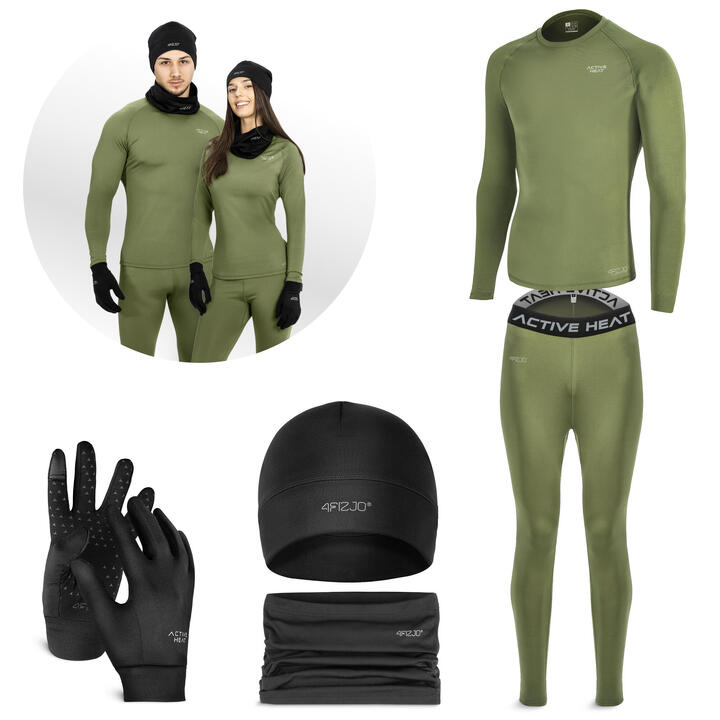 Termikus ruházati szett unisex 4FIZJO fekete/zöld – 5 elem 4FIZJO ...