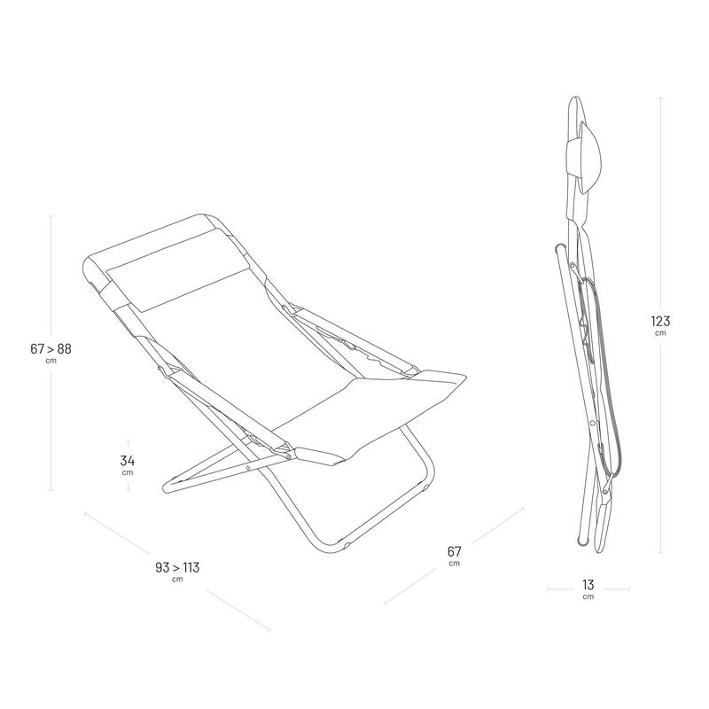 Bain de soleil matelassé pliant - TRANSABED - - Lafuma Mobilier LAFUMA ...