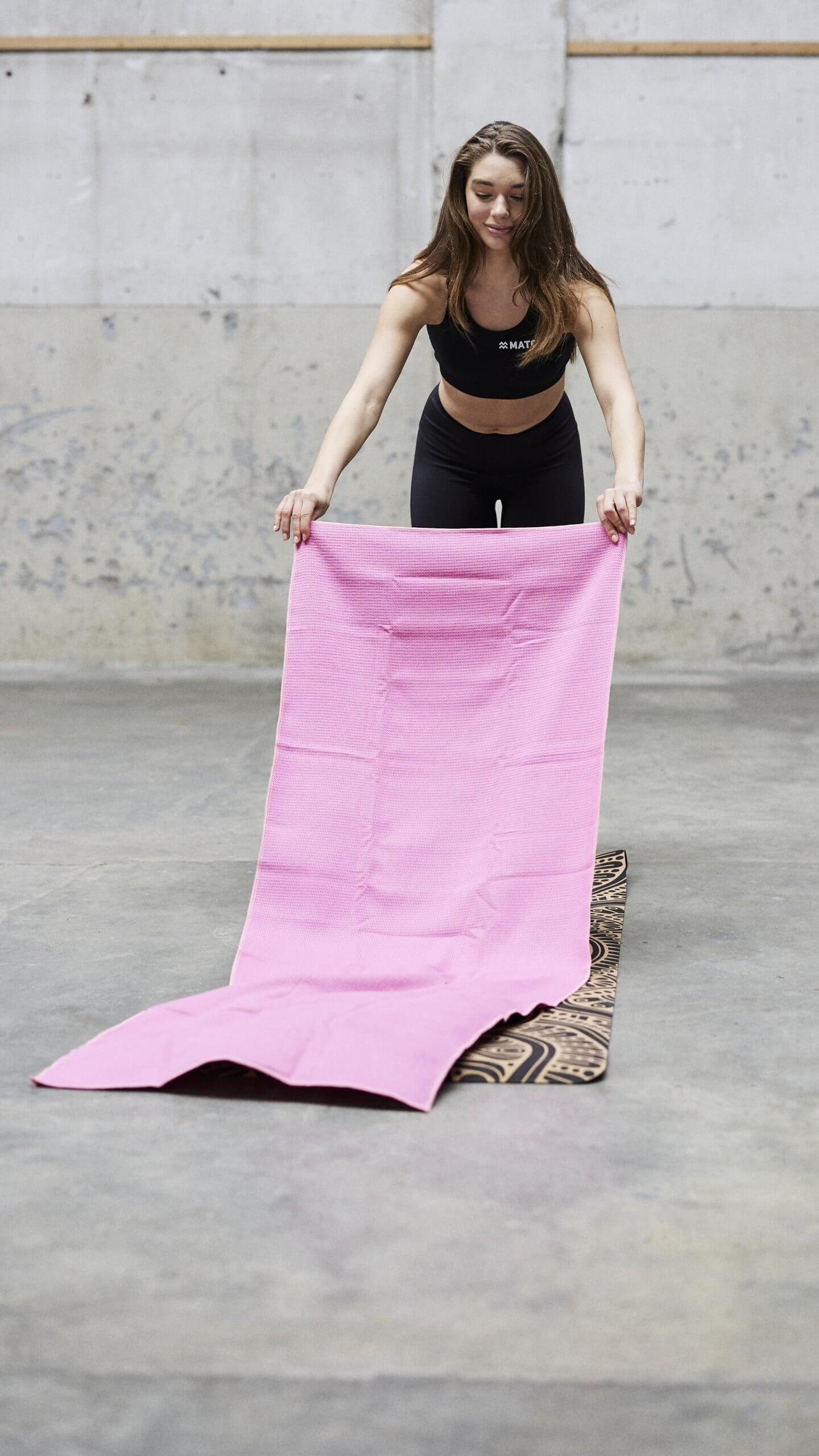 Yoga handdoek - Elegant Pink - 183 cm - 61 cm - 80% polyester | Decathlon