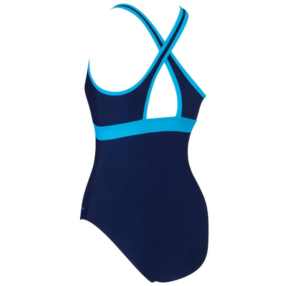 Zoggs Seaside Dakota Crossback Swimsuit - Navy Blue | Decathlon