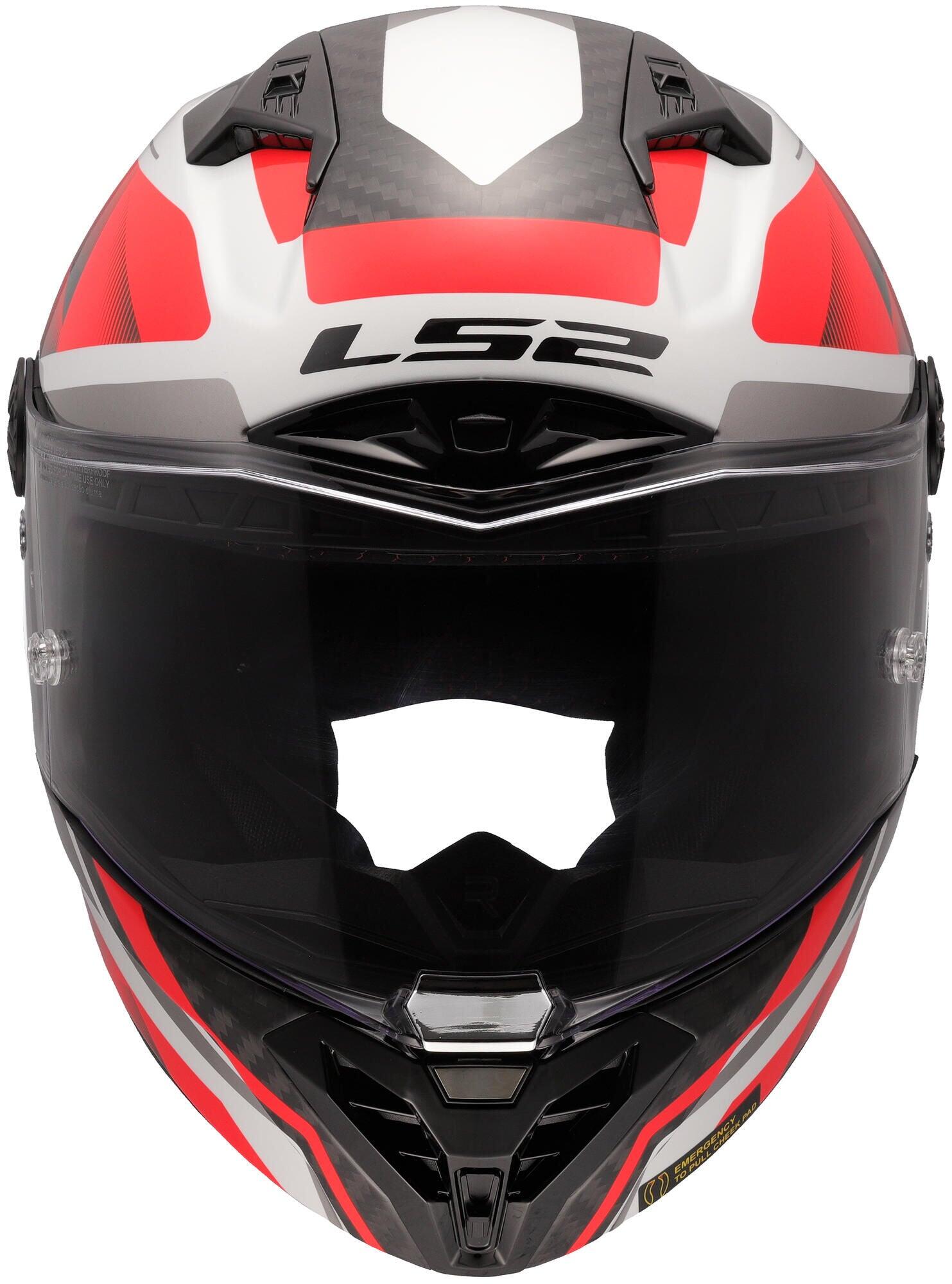 LS2 FF805 Thunder Carbon GP integraalhelm, wit/rood, maat L | Decathlon