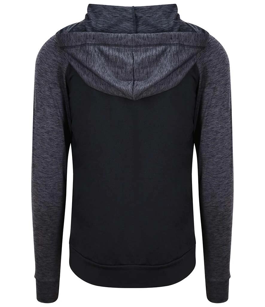 AWDis Cool Men’s Contrast Zoodie Full Zip Training Hoodie - Dark Grey ...