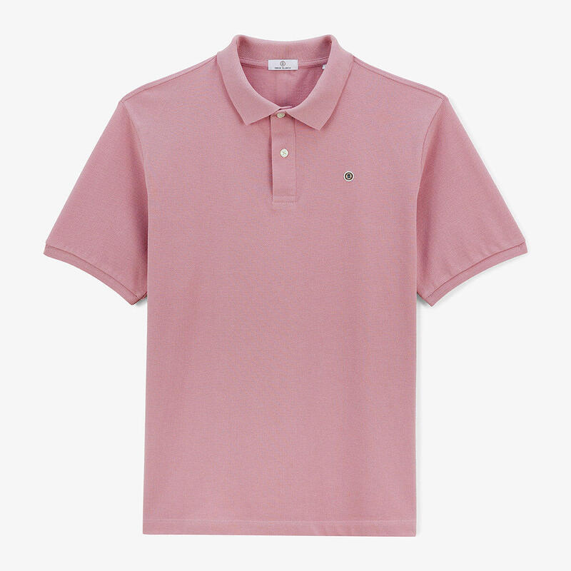 Polo manches courtes en coton maille piquée Lucas rose SERGE BLANCO ...