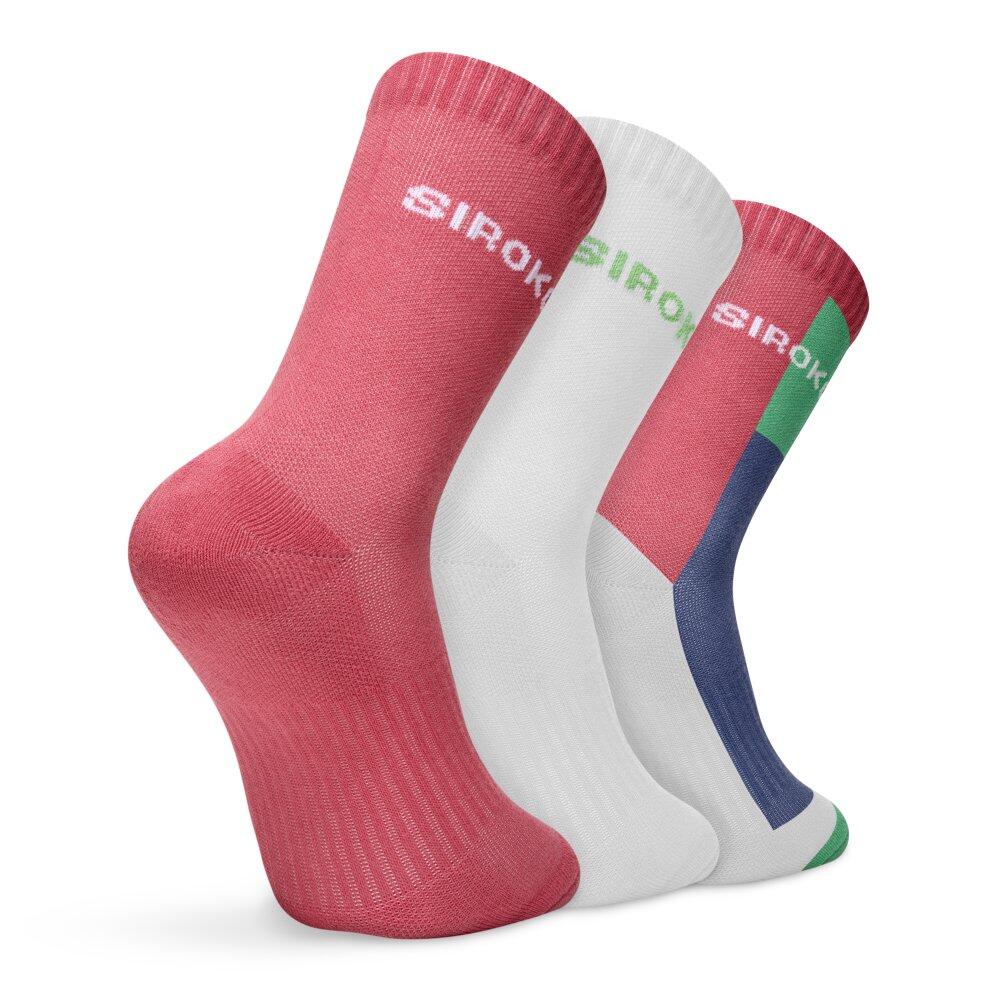 Men & Women Padel crew socks 3-pack Vira Erit Multicolor SIROKO | Decathlon