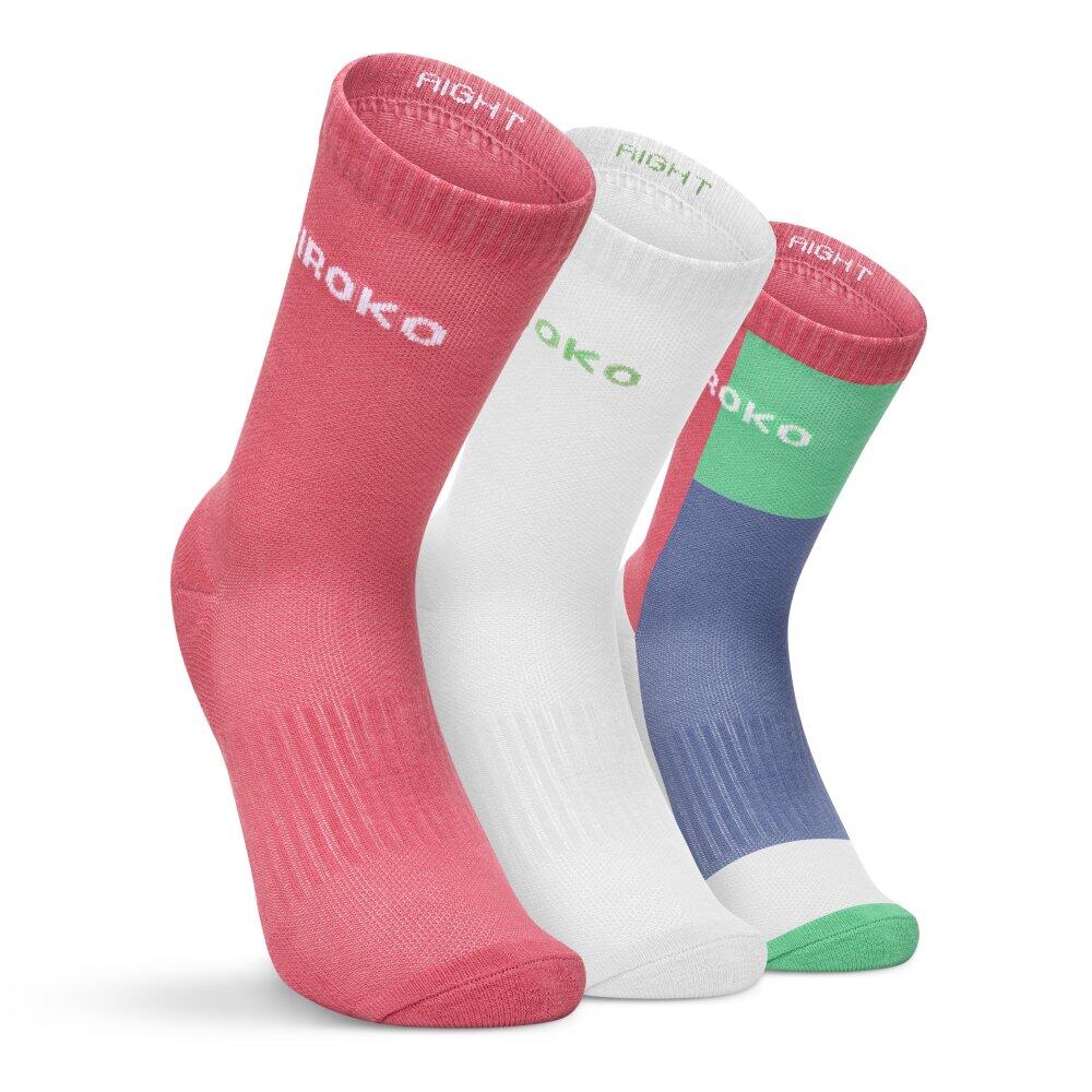 Men & Women Padel crew socks 3-pack Vira Erit Multicolor SIROKO | Decathlon