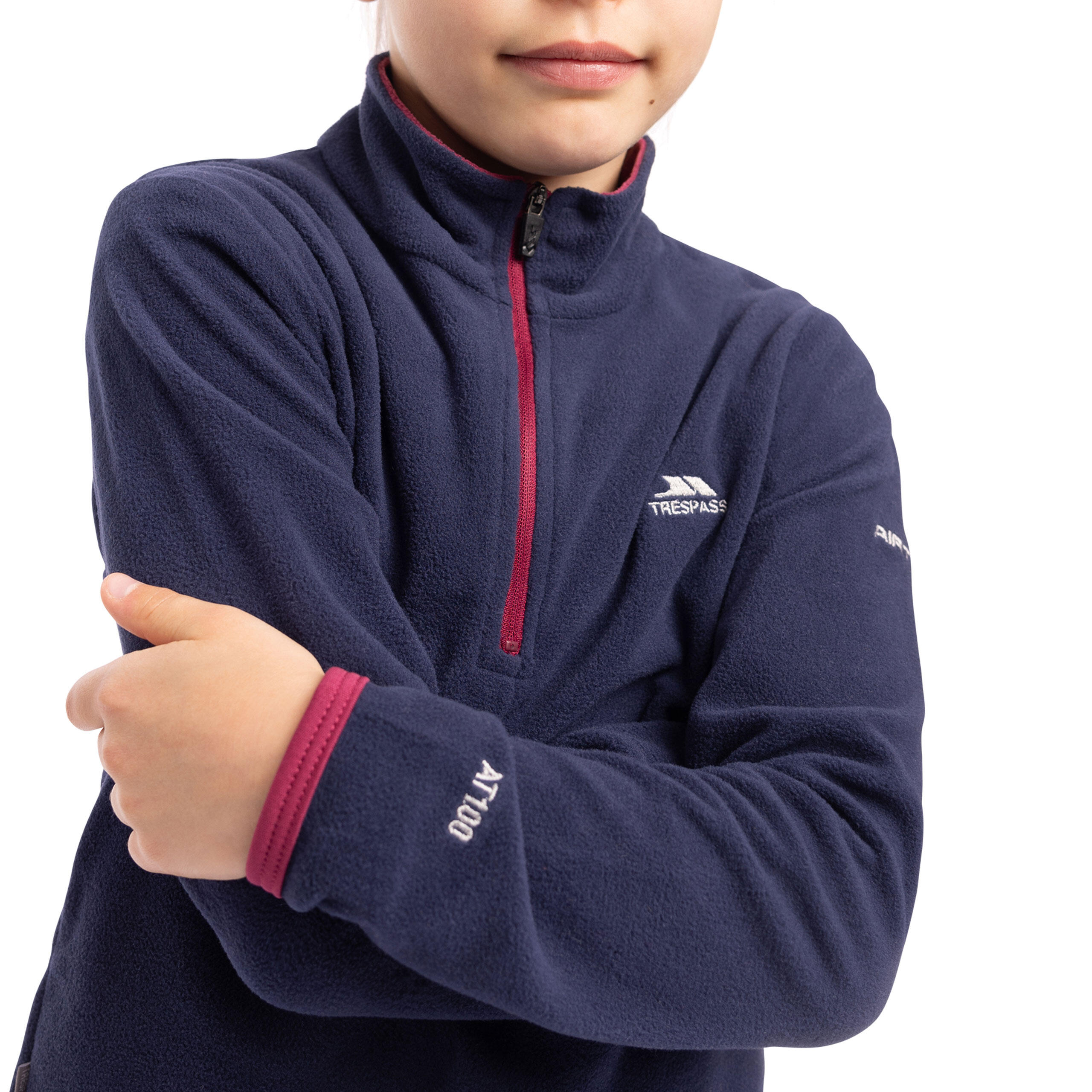 Girls 1/2 Zip Contrast Colour Fleece Top - Sybil | Decathlon