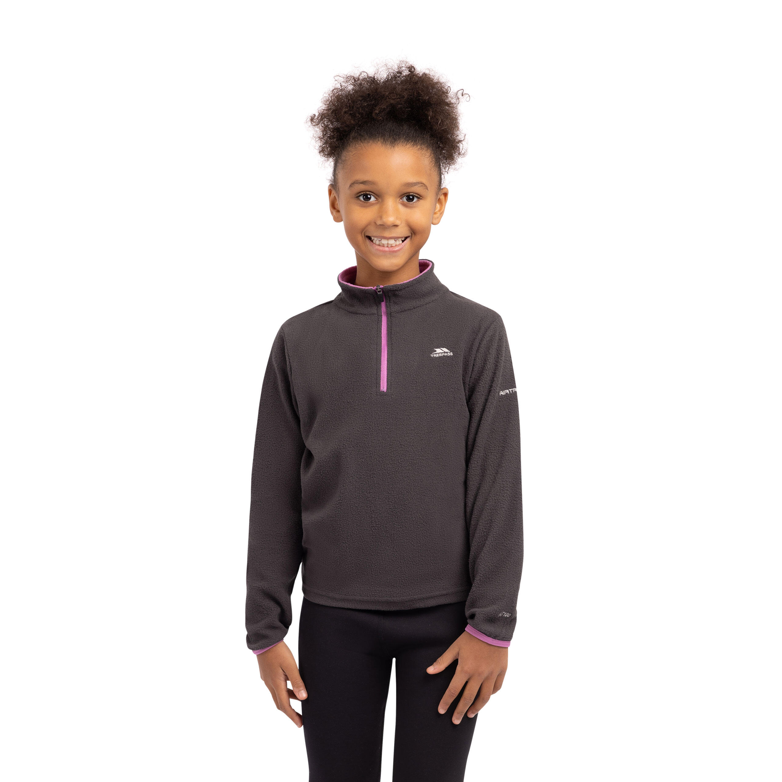 Girls 1/2 Zip Contrast Colour Fleece Top - Sybil | Decathlon