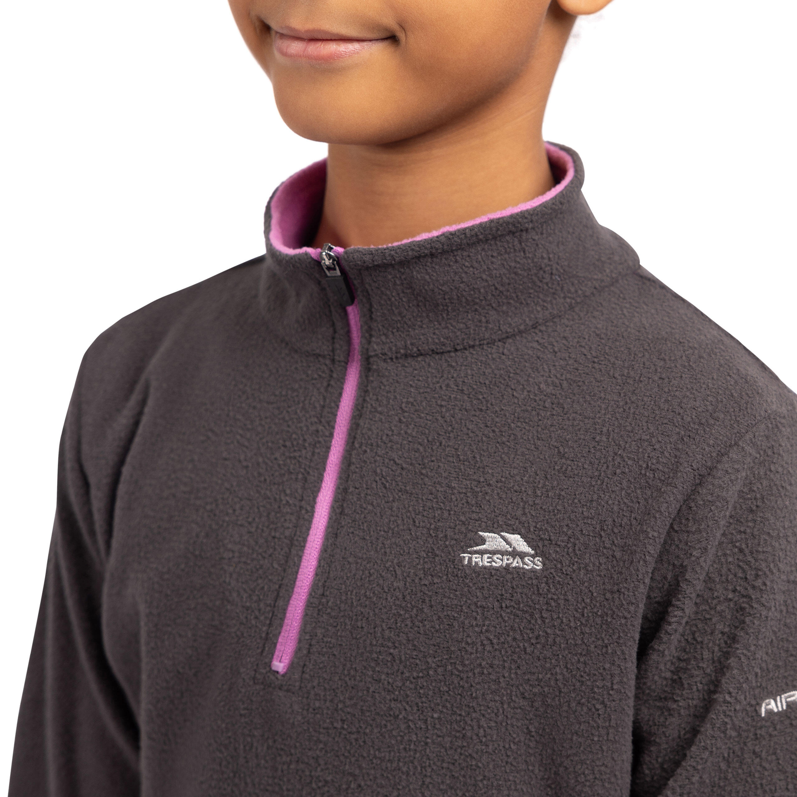 Girls 1/2 Zip Contrast Colour Fleece Top - Sybil | Decathlon