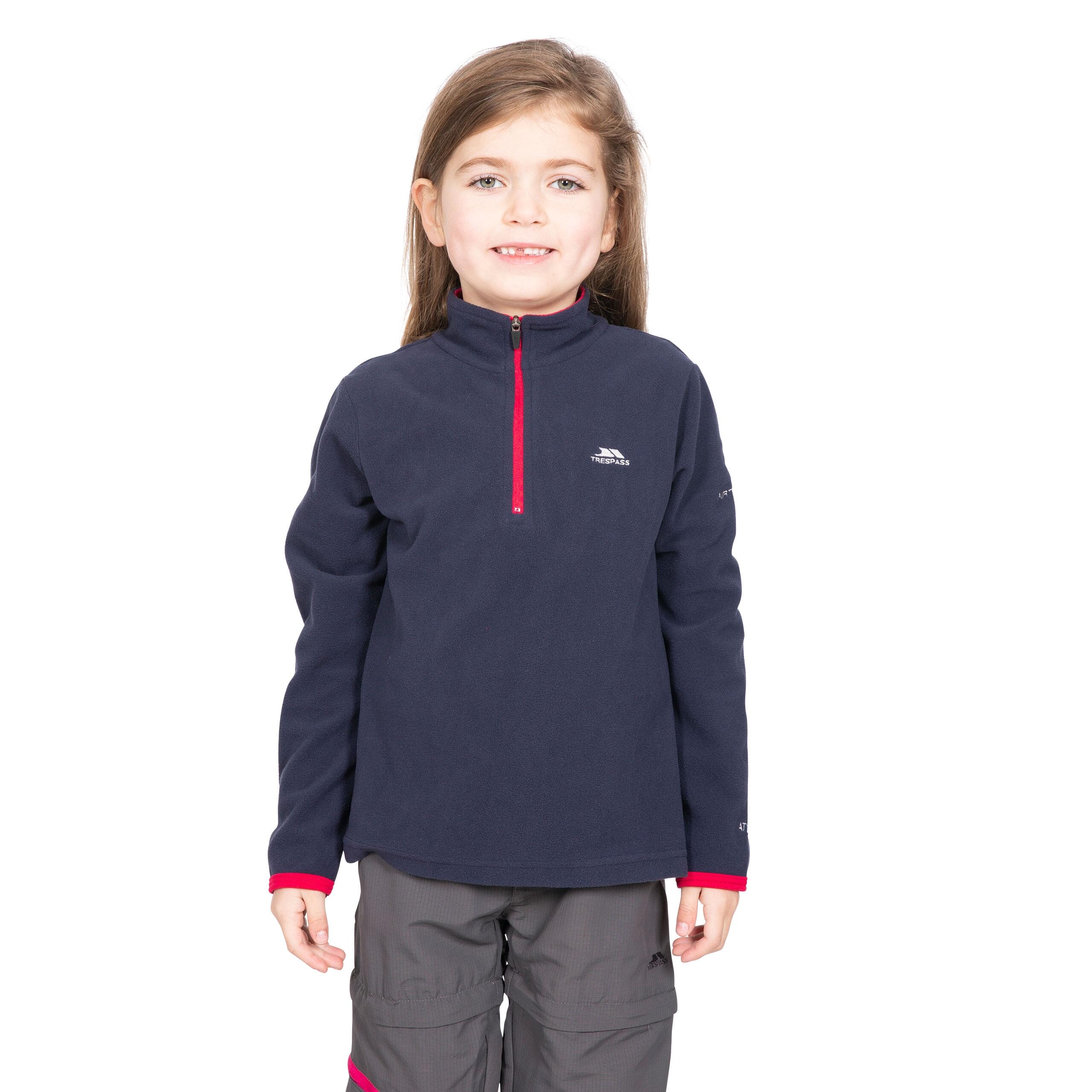 Girls 1/2 Zip Contrast Colour Fleece Top - Sybil | Decathlon