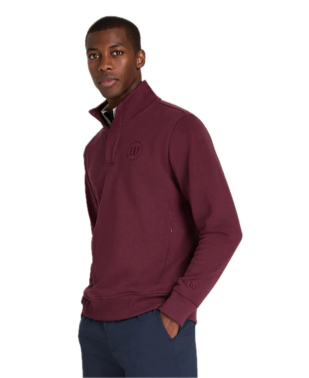 Club 1/2 Zip Mock Sweatshirt Men Red WILSON | Decathlon