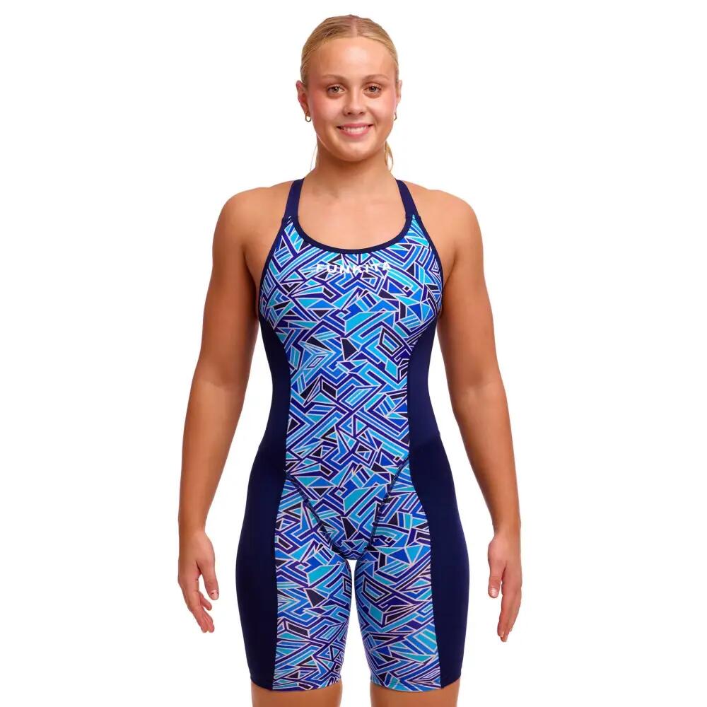 Funkita Blue Bits Fast Training One Piece Legsuit - Blue/Black | Decathlon