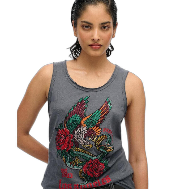 Débardeur à encolure dégagée femme Superdry Neo Trad Tattoo SUPERDRY ...