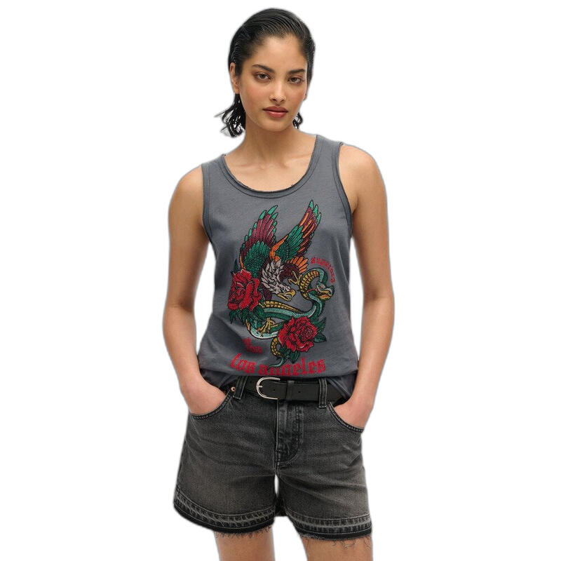 Débardeur à encolure dégagée femme Superdry Neo Trad Tattoo SUPERDRY ...