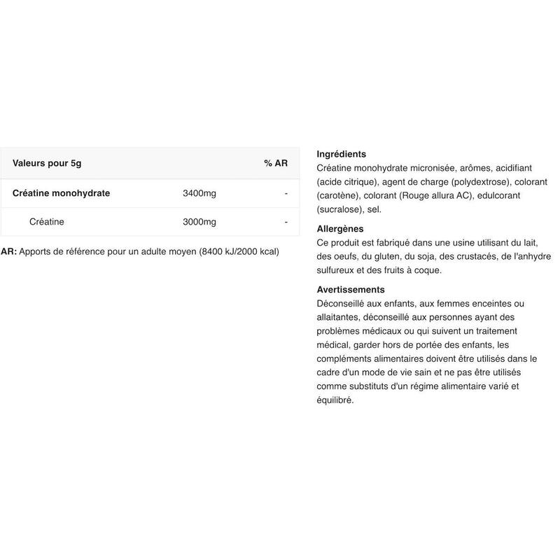 Créatine - 100% Creatine Monohydrate - Saveur neutre 300g BIOTECHUSA ...