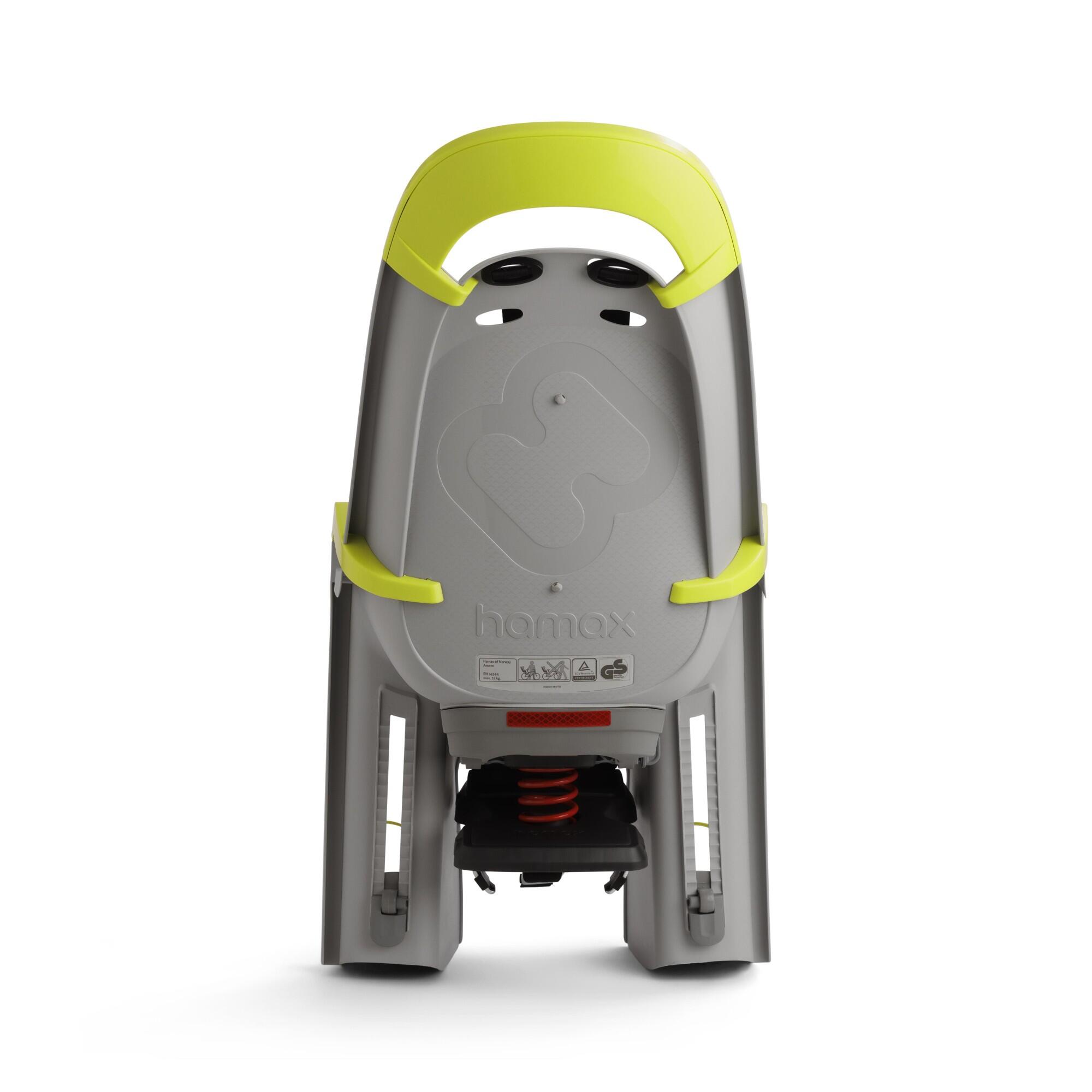 Amaze Child Bike Seat with Carrier Adapter Grey/Lime | Decathlon