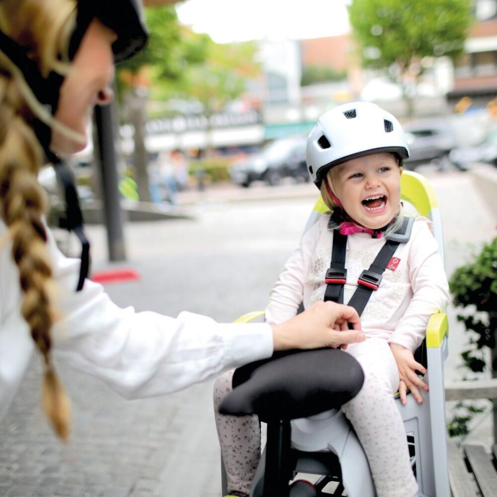 Amaze Child Bike Seat with Carrier Adapter Grey/Lime | Decathlon